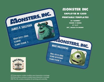Monster Inc. “scarer of the Month” Identification Card for Parties ...