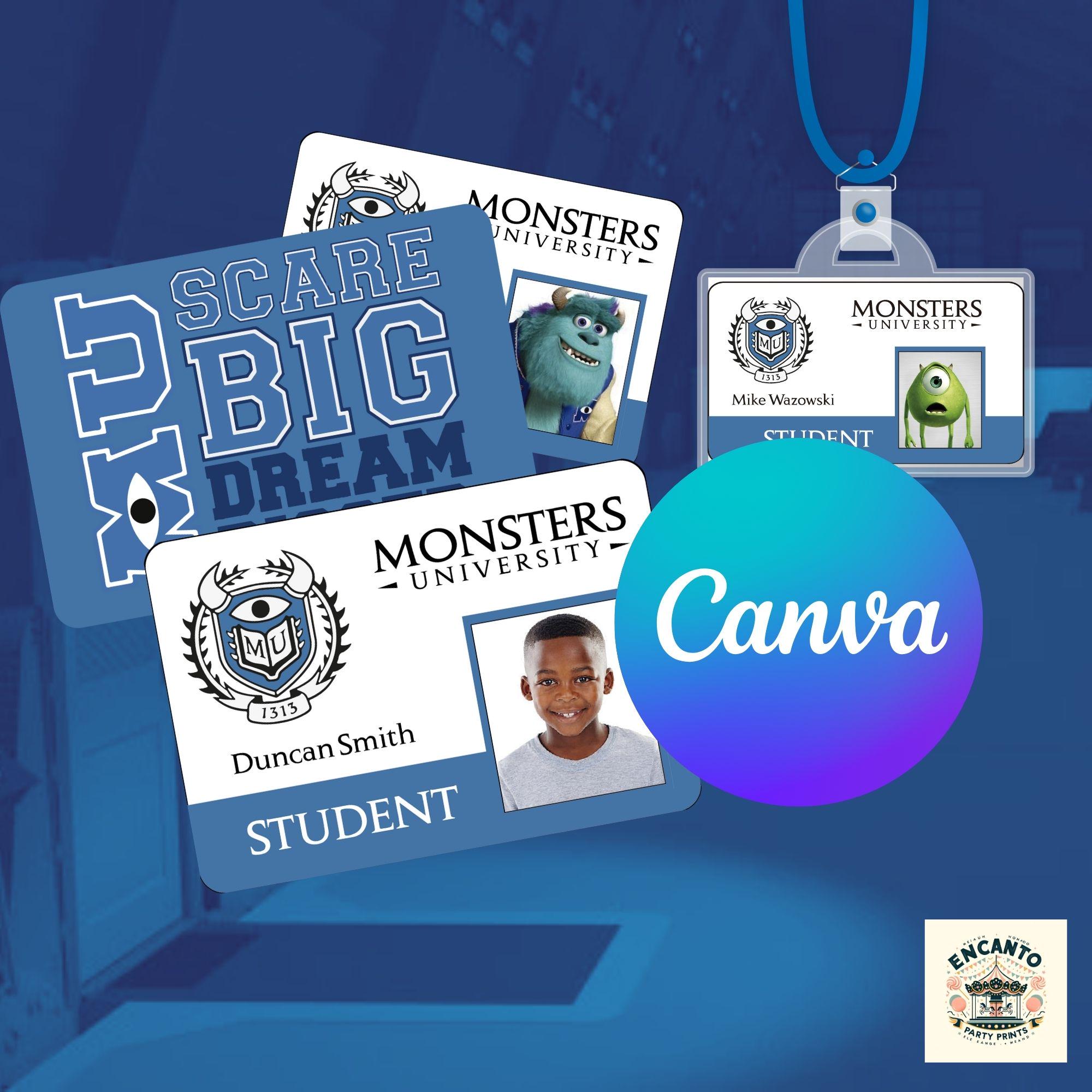 Editable Monsters University Badge | Monster Inc Birthday | Mike ...