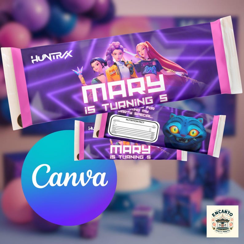 Kpop Chocolate Bar Wrapper Template | Printable Candy Bar Label | Demon ...