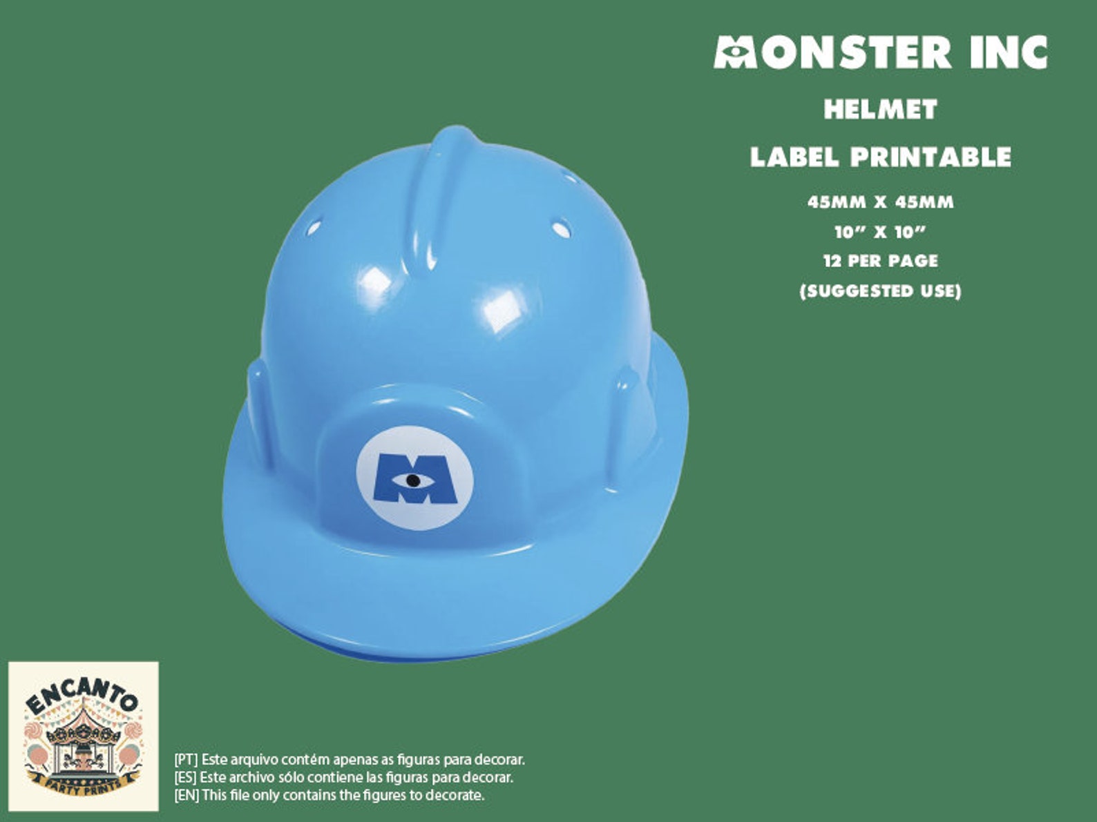 Printable Monsters Inc Labels for Party Helmets Decoration - Etsy