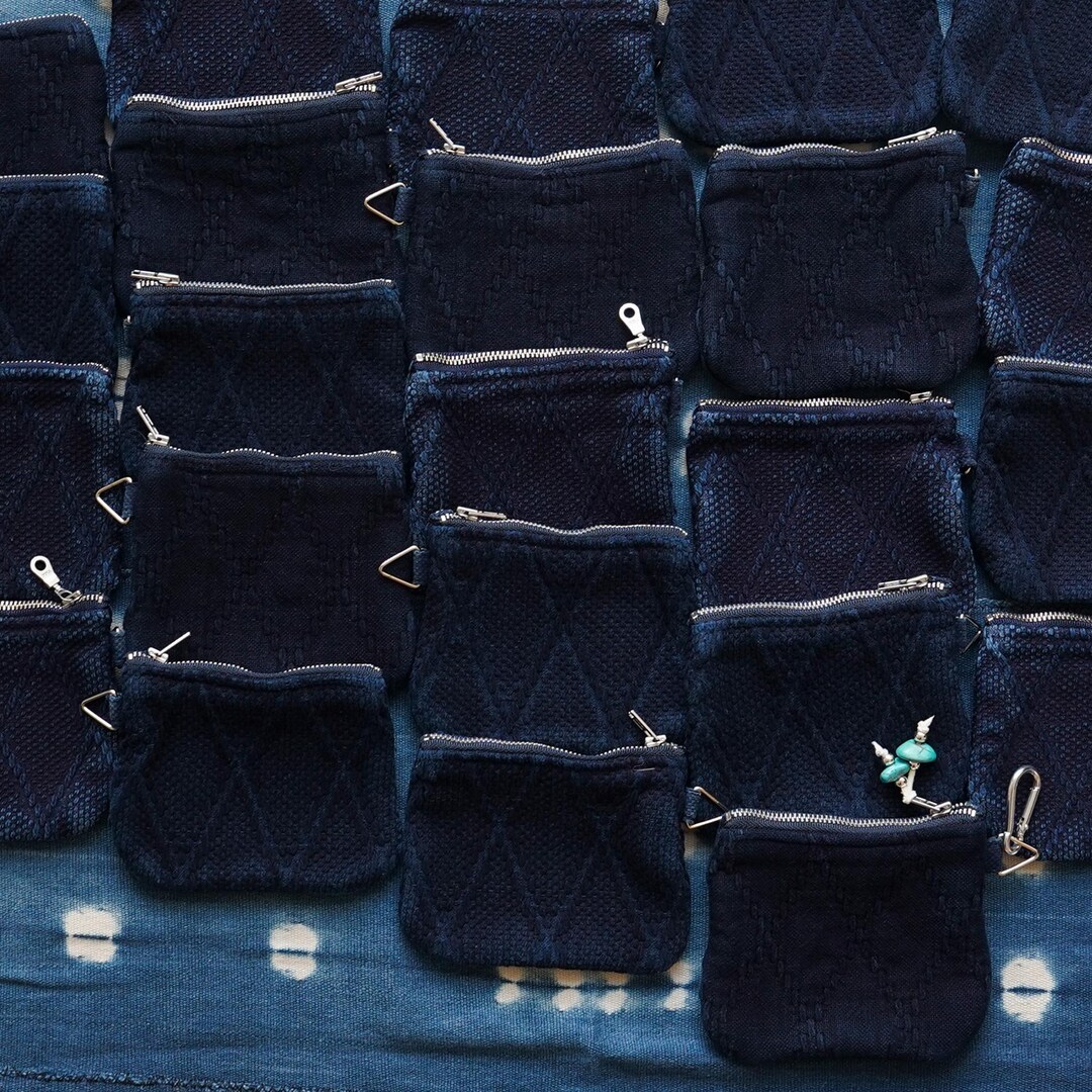 Indigo Dyed Kendo Fabric Coin Purse: Handmade Japanese Card Holder - Etsy