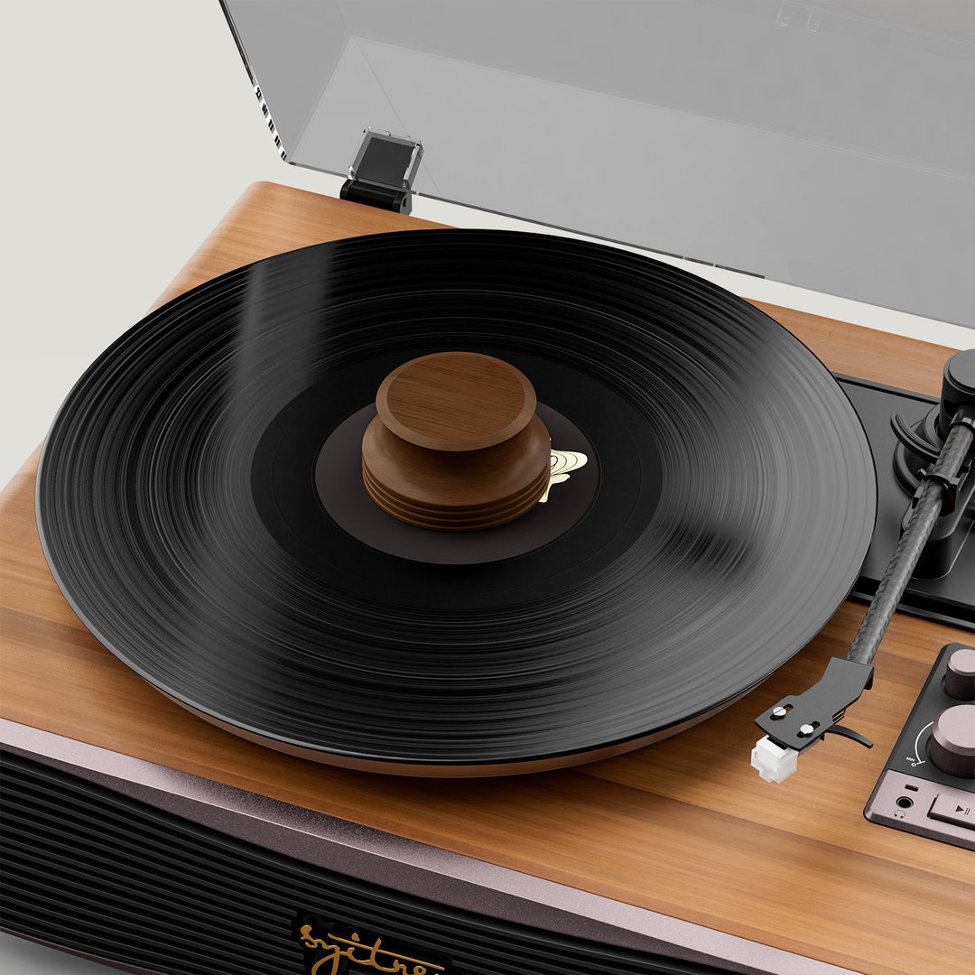 Vintage Record Weights, Record Stabilizer Wooden Disc Balanced ...