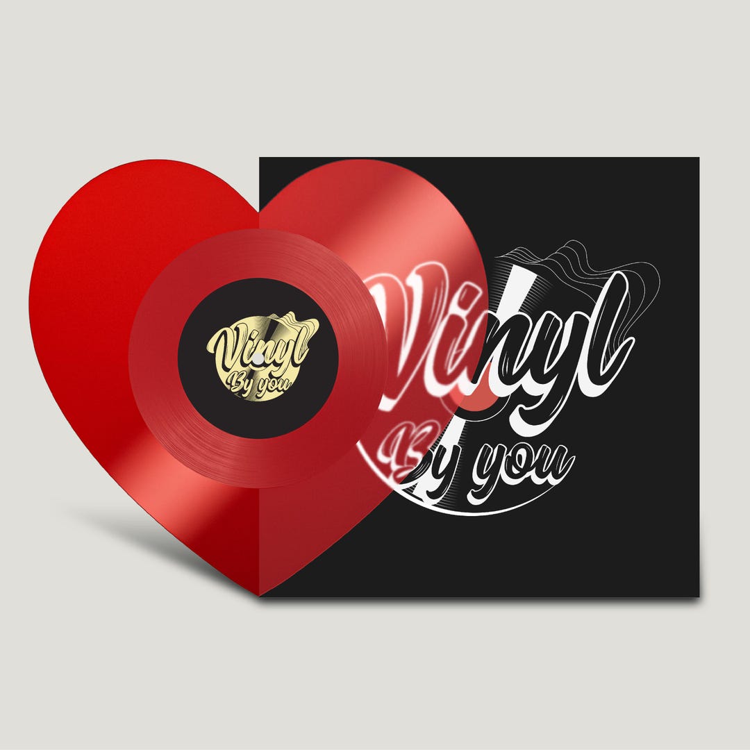 12'' Custom Heart-shaped Vinyl Record Personalized Playlist 14 Mins for ...