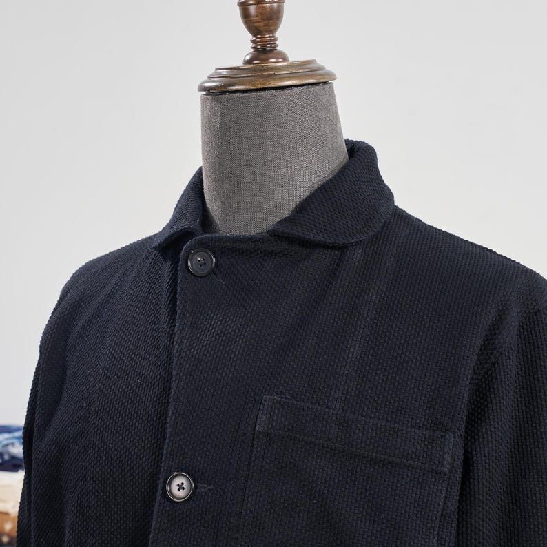 Vintage Indigo Dyed Japanese Work Jacket: Sashiko Stitching, Kendo ...