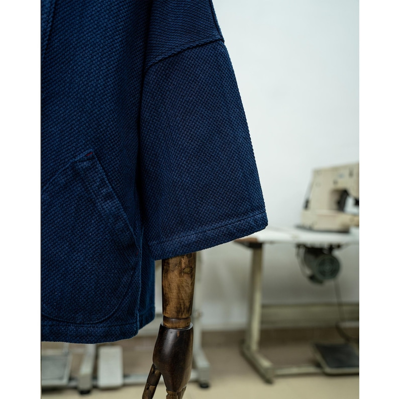 Indigo Jacket Men Handmade Plant Blue Dye Kendo Cotton Coat ...