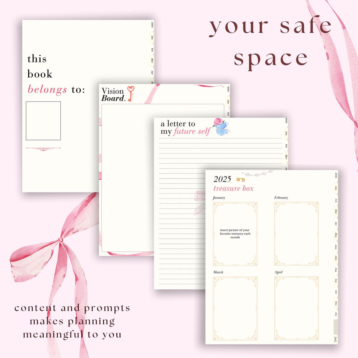 2025 Coquette Bow Digital Planner, Goodnotes iPad Planner With 2025 ...