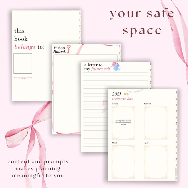 2025 Coquette Bow Digital Planner, Goodnotes iPad Planner With 2025 ...