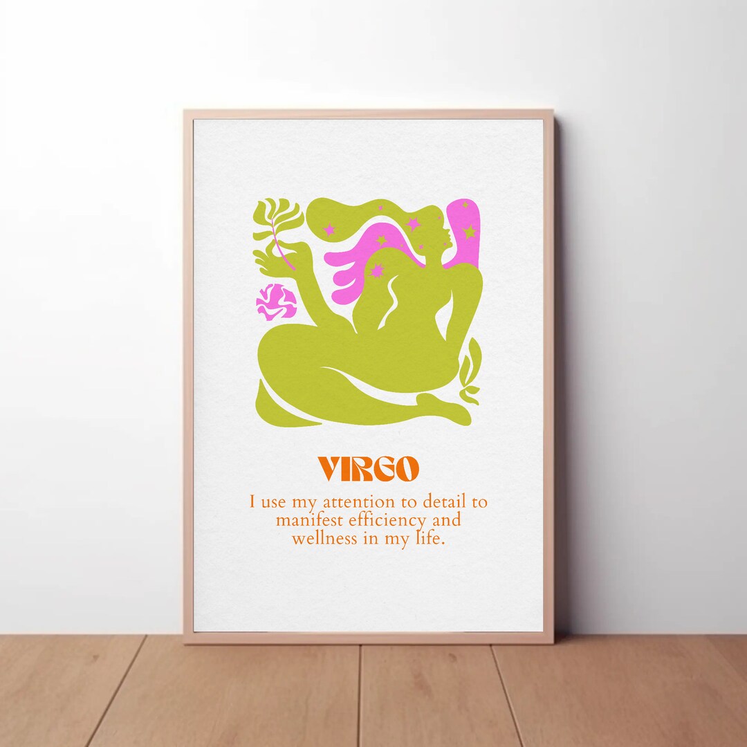 Virgo Print Zodiac Star Sign Quote Printable Wall Art Typography Art ...