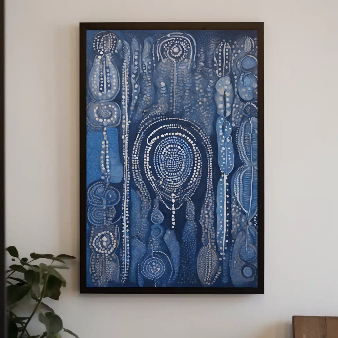 Australian Outback Blue Digital Download, Abstract Line Drawing Print ...