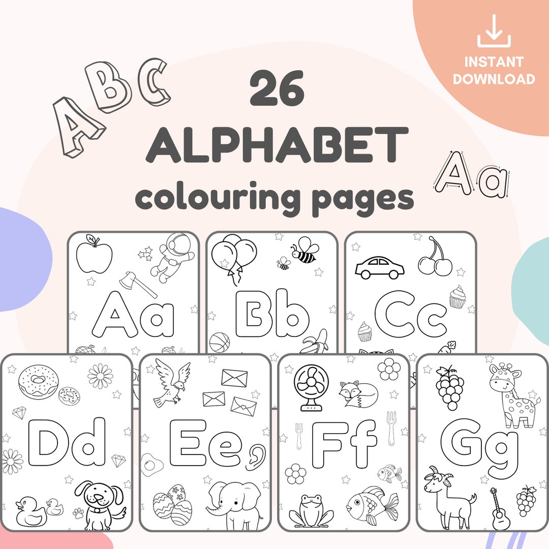 Printable Alphabet Coloring Pages ABC Coloring Book Kids Preschool ...