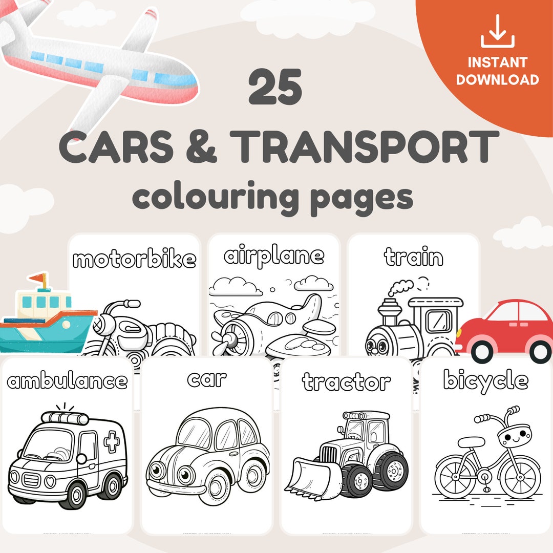 Printable Coloring Book Travel Kids Coloring Page Preschool Activity ...