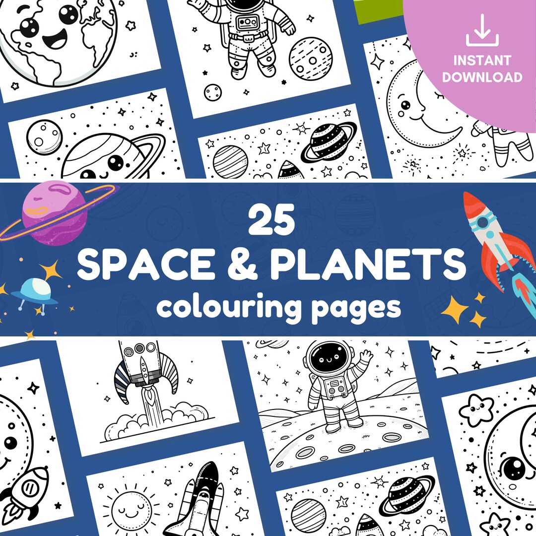 Kids Coloring Pages Printable Space Planets Stars Astronaut Activity ...
