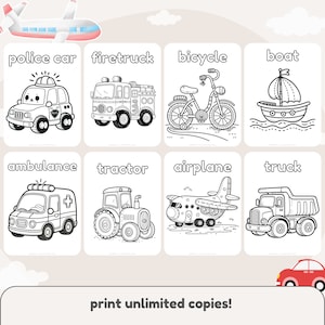 Printable Coloring Book Travel Kids Coloring Page Preschool Activity ...
