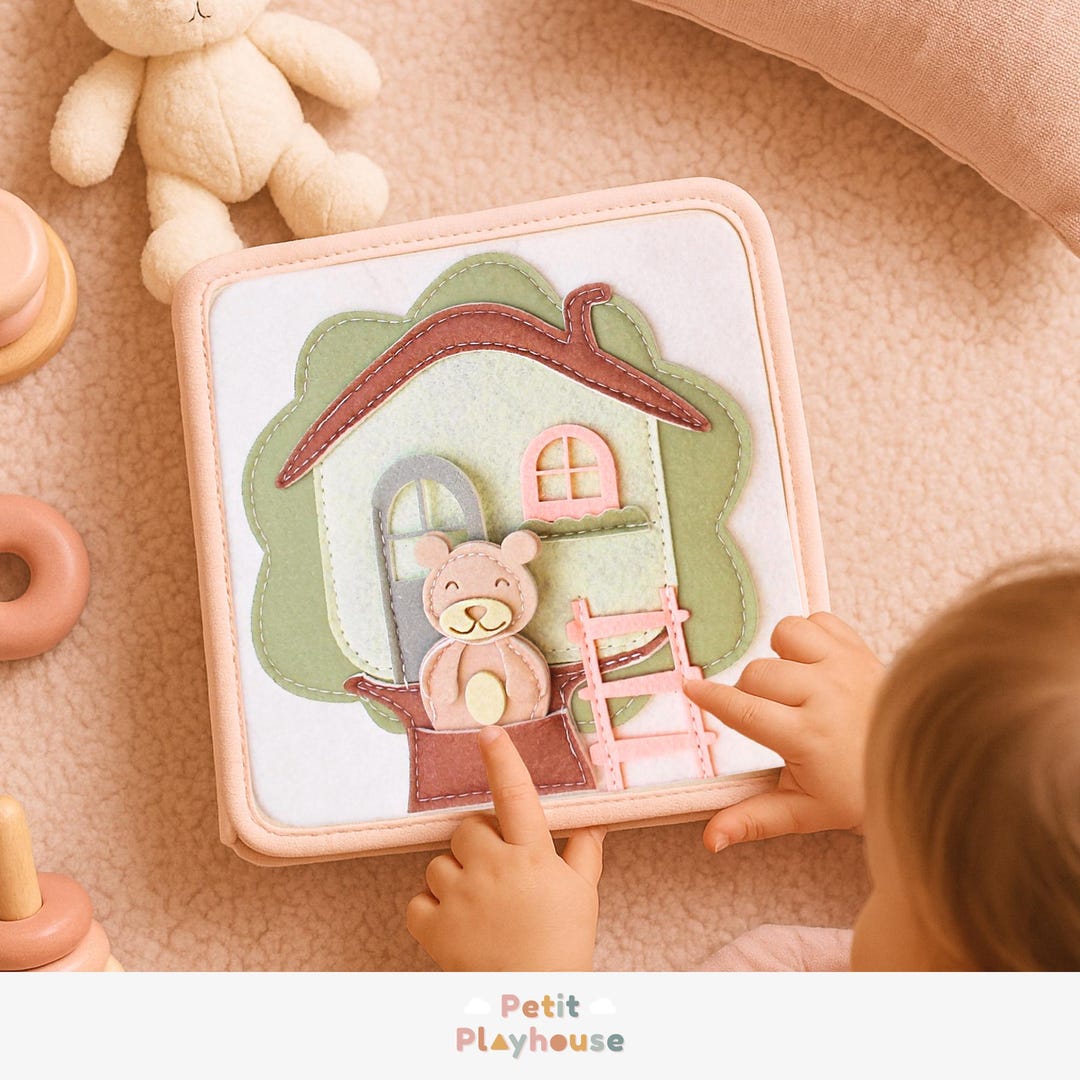 Montessori Busy Book Bear Quiet Book Kindergarten Learning Toy Sensory ...