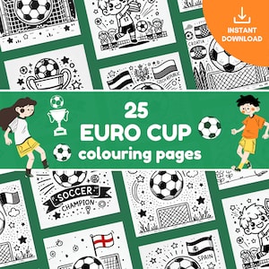 Euro 2024 Soccer Coloring Book Printable Football Activity Kids Summer ...