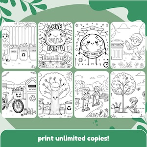 Homeschool Coloring Book Kid Earth Day Activity Printable Environment ...
