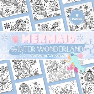 Mermaid Coloring Pages Winter Wonderland Activity Printable Mermaid ...
