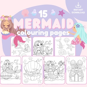 Mermaid Coloring Pages: Under the Sea Activity Book (digital Download ...