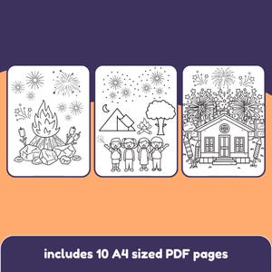 Bonfire Night Coloring Book Printable Campfire Coloring Activity ...
