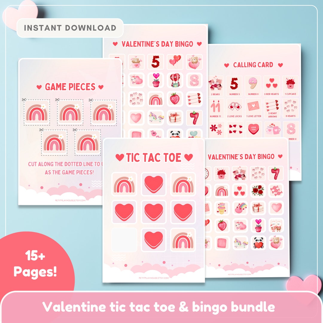 Valentines Bingo Preschool Printable Tic Tac Toe Valentines Day Bingo ...