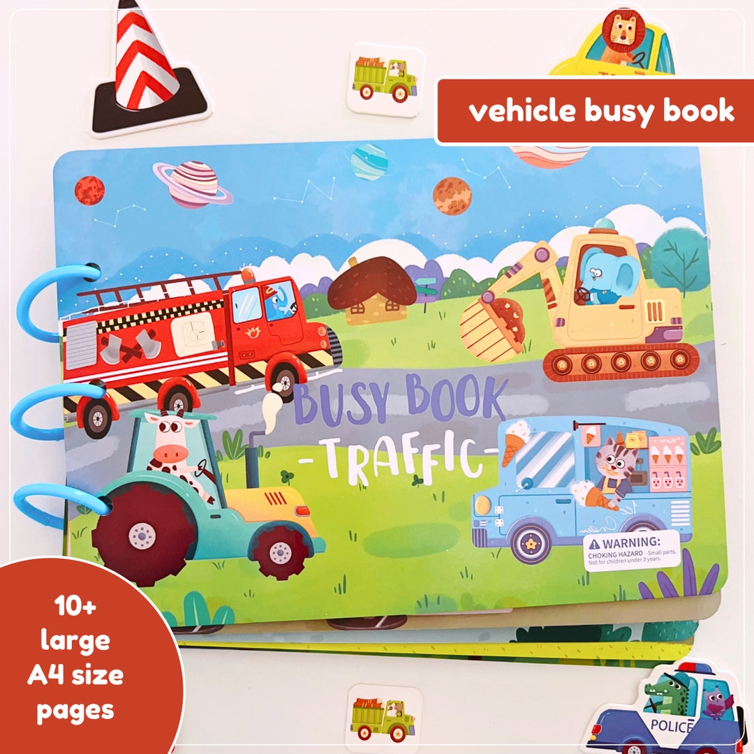 Montessori Busy Book Vehicle Activity Book Toddler Quiet Book Velcro ...