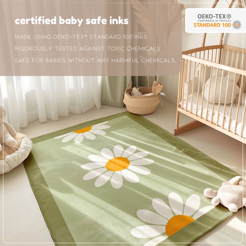 Green Rug Nursery Boho Rug Bedroom Girl Colorful Rug Living Room Plant ...