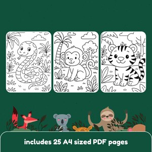 Jungle Animal Coloring Book Printable Coloring Pages Safari Themed ...