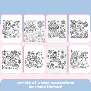 Mermaid Coloring Pages Winter Wonderland Activity Printable Mermaid ...