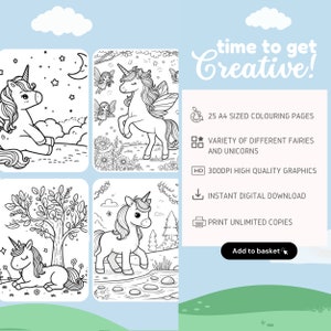 Unicorn Coloring Pages: 25 Printable Activity Sheets (digital Download ...