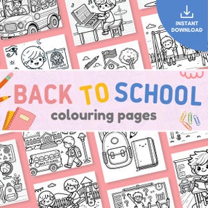 Back to School Coloring Kids First Day School Printable Kindergarten ...