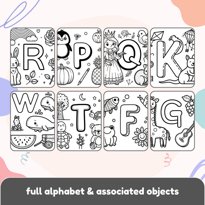 Printable Alphabet Coloring Pages ABC Coloring Book Kids Preschool ...