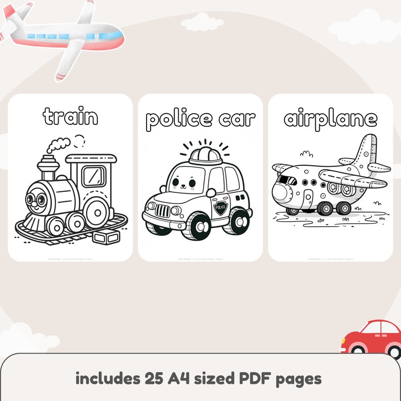 Printable Coloring Book Travel Kids Coloring Page Preschool Activity ...