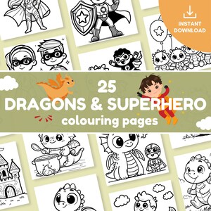 Kids Coloring Book Printable Superhero Worksheet Preschool Activity ...