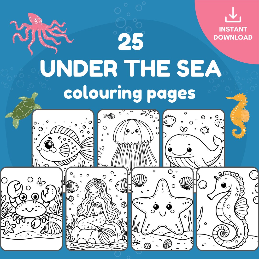 Sea Animal Coloring Book Printable Sea Creature Coloring Page Kid ...