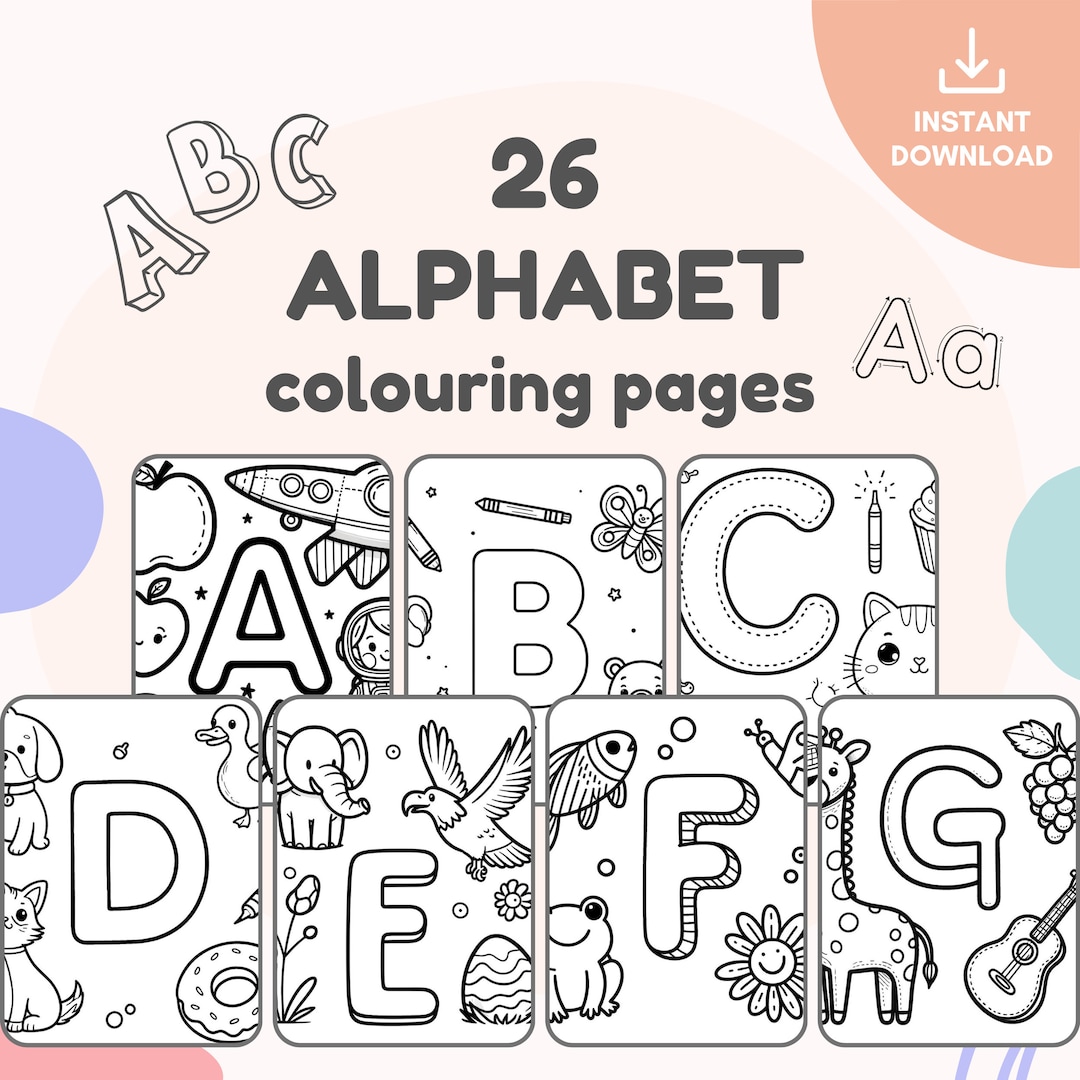 Printable Alphabet Coloring Pages ABC Coloring Book Kids Preschool ...