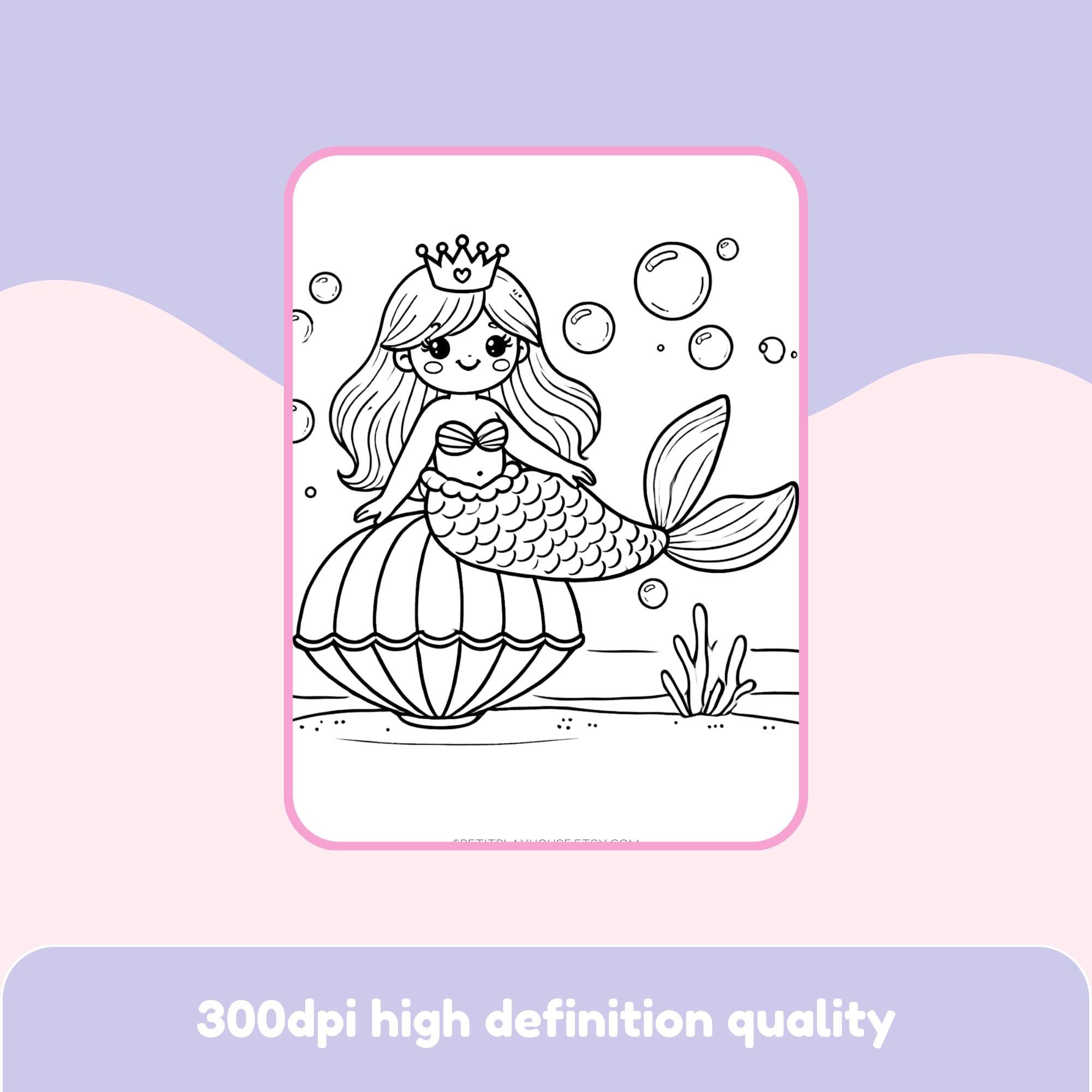 Mermaid Coloring Pages: Under the Sea Activity Book (digital Download ...