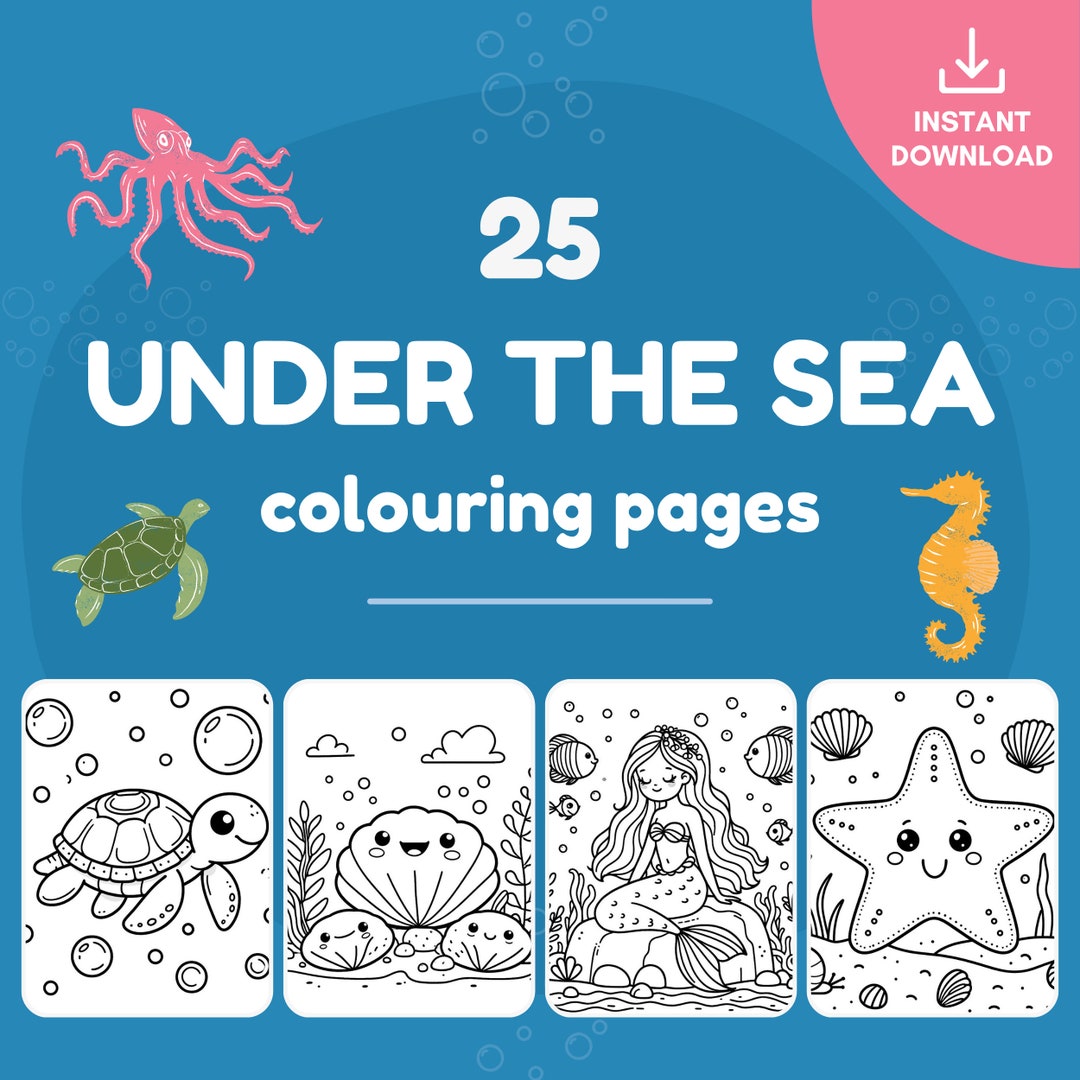 Sea Animal Coloring Book Printable Sea Creature Coloring Page Kid ...