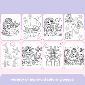 Printable Mermaid Coloring Pages Under the Sea Party Game Kids Mermaid ...