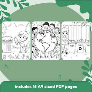 Homeschool Coloring Book Kid Earth Day Activity Printable Environment ...