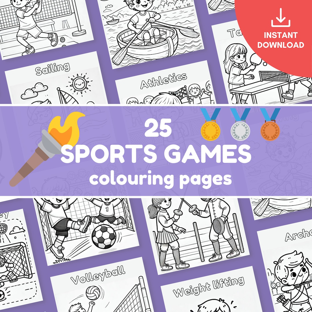 Olympics 2024 Kids Coloring Pages Printable Sports Activity Book ...