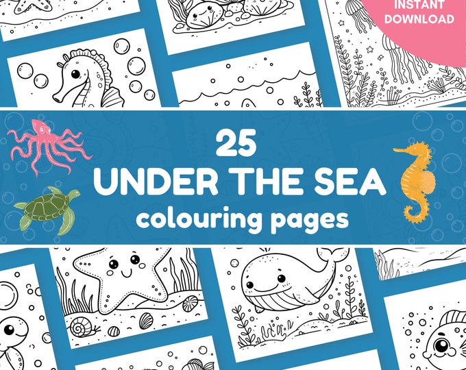 I Spy Ocean Animals Coloring Page, Printable Download, Colouring Page ...