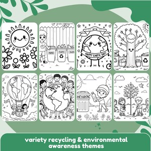 Earth Day Activity Kids Coloring Page Printable Nature Activity Digital ...