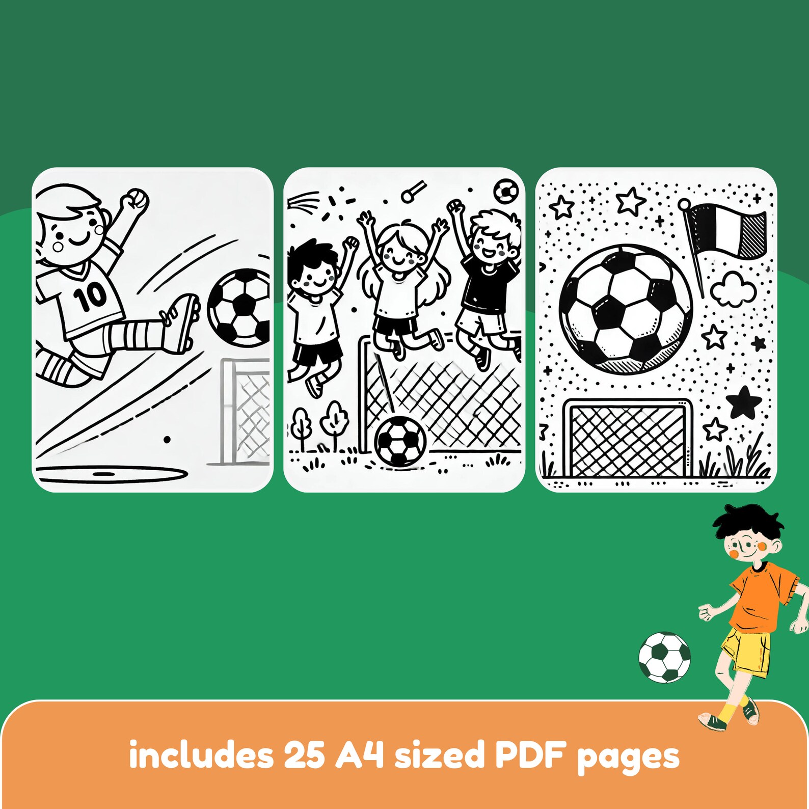 Printable Coloring Book Soccer Coloring Pages Football Activity Pack ...
