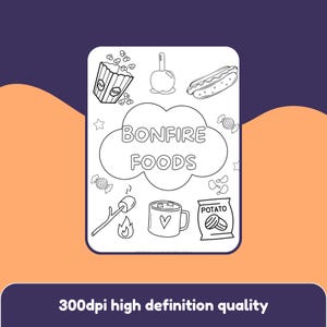 Bonfire Night Coloring Book Printable Campfire Coloring Activity ...