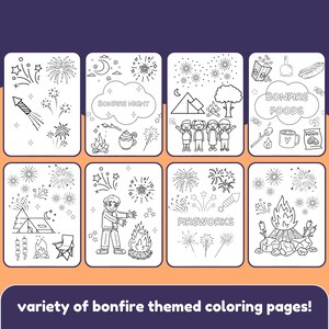Bonfire Night Coloring Book Printable Campfire Coloring Activity ...