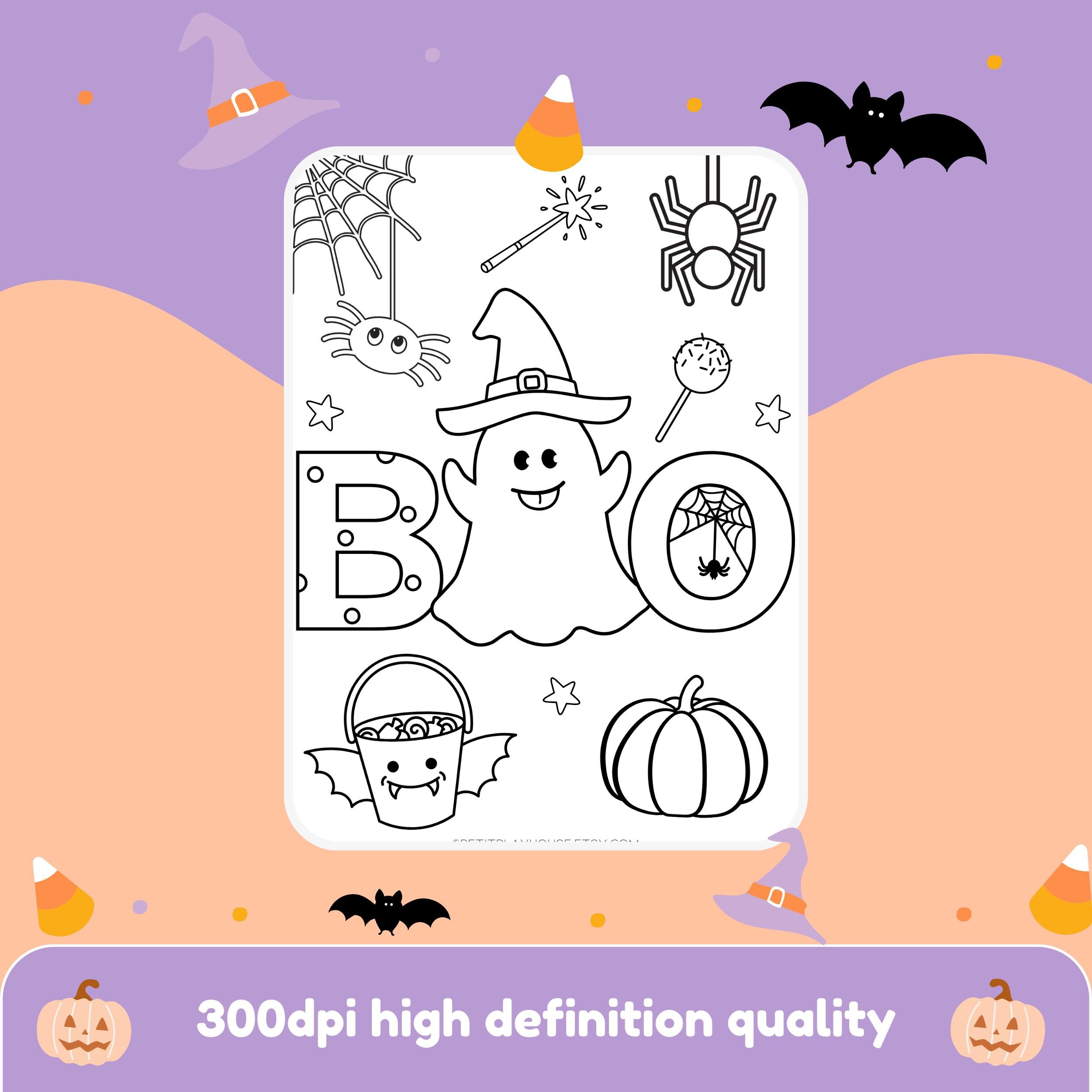 Halloween Coloring Book: Pumpkin, Ghost Activity Pack (digital Download ...