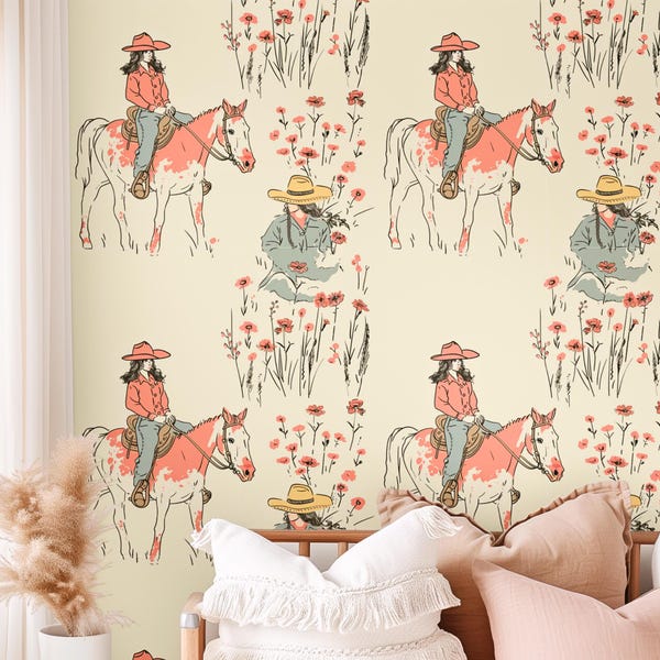 Pink Western Wallpaper - Etsy