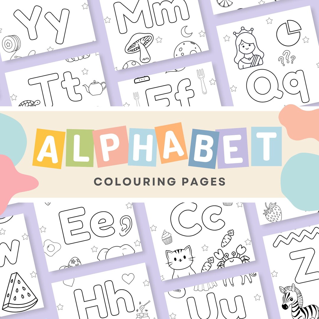 ABC Printable Coloring Book A-Z Alphabet Coloring Pages Toddler ...