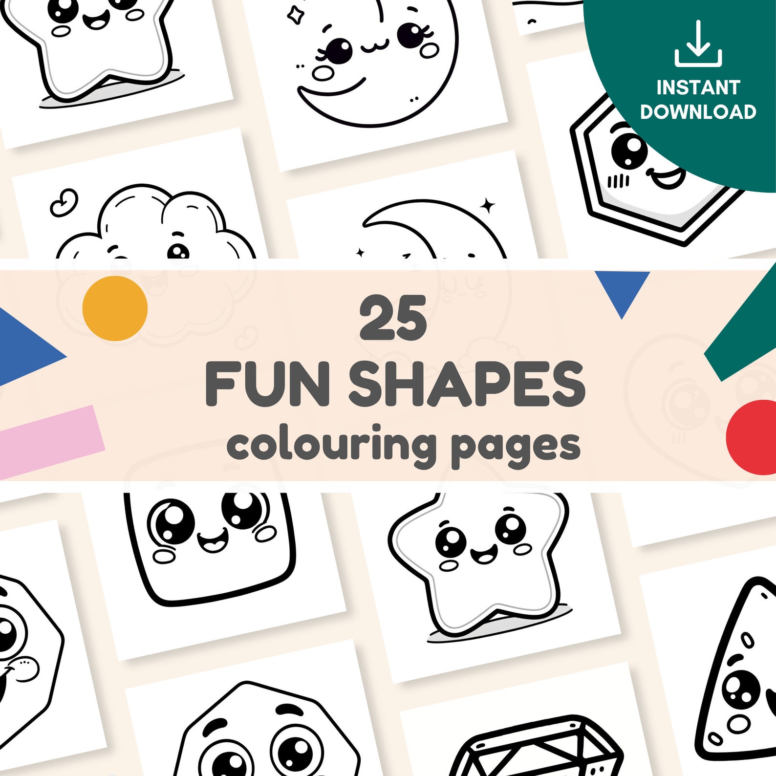 Printable Coloring Sheet Shape Recognition Coloring Book Toddler ...