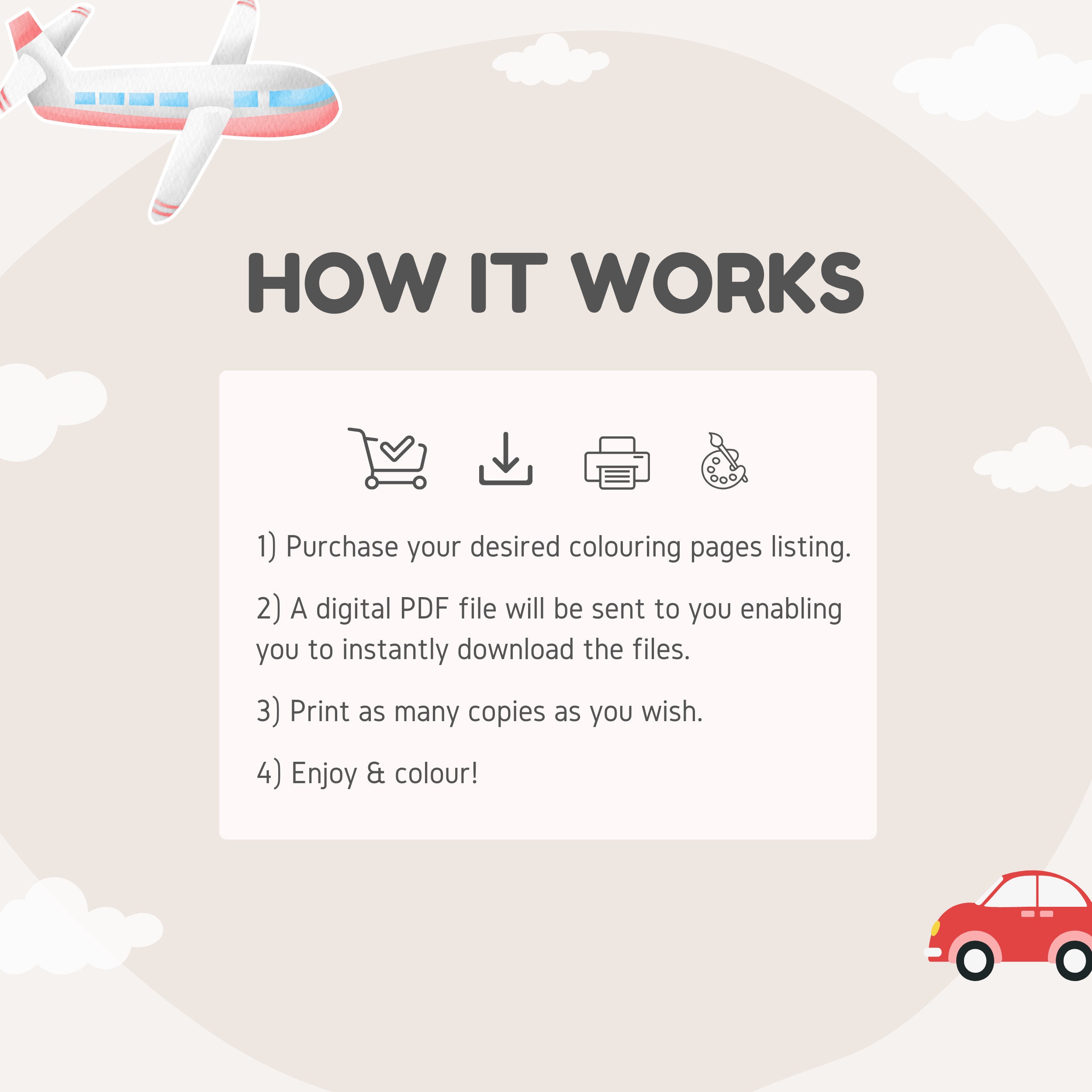 Printable Coloring Book Travel Kids Coloring Page Preschool Activity ...